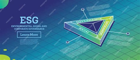 환경 사회 및 거버넌스 벡터 일러스트 레이 션의 Esg 개념 프리미엄 벡터