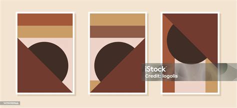 미니멀리스트 기하학적 예술 포스터 세트 원시적 인 모양 요소가있는 현대 디자인 포스터 템플릿 현대 현대 창조적 인 트렌디 한 추상 템플릿 벡터 일러스트레이션 0명에 대한