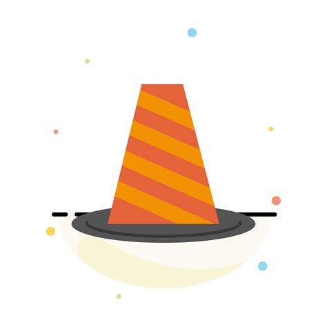 Cone Protection Road Roadblock Stop Warning Abstract Flat Color Icon Template 14424545 Vector
