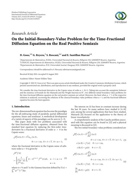 Pdf On The Initial Boundary Value Problem For The Time Fractional