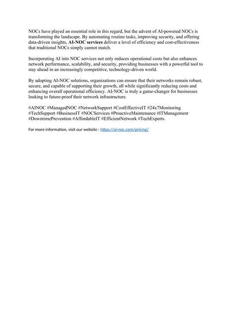 Cost Effective Managed Noc Services With Ai Noc Docx