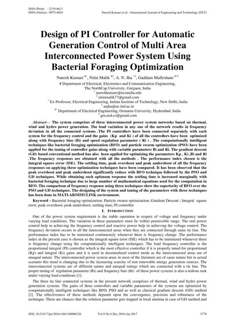 Design Of Pi Controller For Automatic Generation Control Of Multi Area Interconnected Power