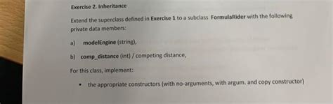 Exercise 2 Inheritance Extend The Superclass