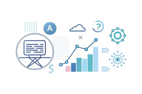3d Ai Predictive Modeling And Marketing Forecast Icons On White Background For Isolated Vector