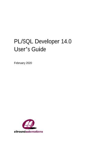 Oracle Plsql Developer 14用户指南pdf 墨天轮文档