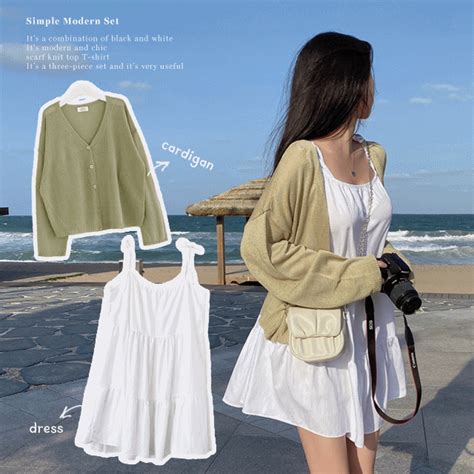 품절 💗세트단독구매가능💗 여름 빅사이즈 레이어드 캉캉 원피스 니트 브이넥 루즈핏 민트 가디건 에이블리