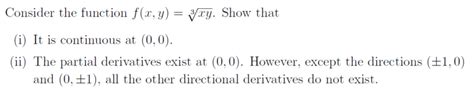 Existence Of Directional Derivative • Physics Forums