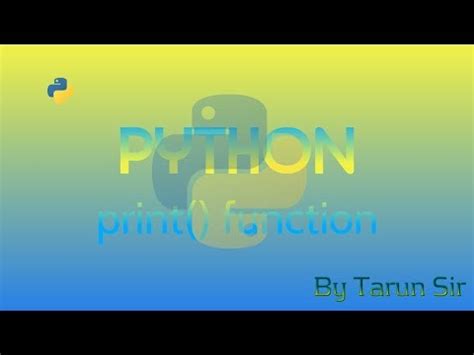 Print Function In Python YouTube