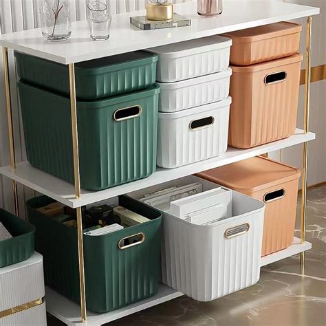 Plastic Stackable Organizer Bins Bedroom Clothes Snacks Storage Boxes With Lids China Drawer