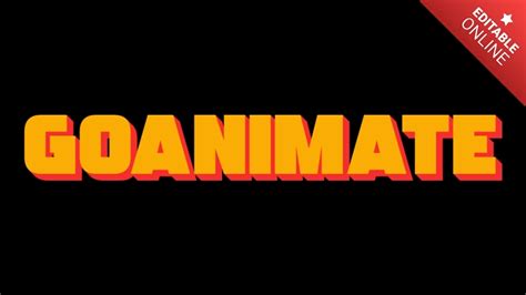 Goanimate Yellow Font Style Text Effect Generator