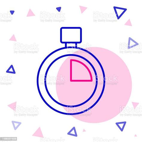 흰색 배경에 격리 된 라인 스톱워치 아이콘 시간 타이머 기호입니다 크로노미터 기호 다채로운 개요 개념 벡터 2 위 상 종류에 대한 스톡 벡터 아트 및 기타 이미지 Istock