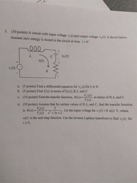 Solved A Circuit With Input Voltage Vtt And Output