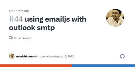 Using Emailjs With Outlook Smtp Issue Eleith Emailjs GitHub