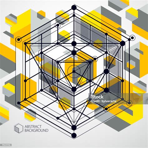 공학 기술 벡터 노란색 벽지 3d 큐브 및 라인 만든 공학 기술 벽지 넓어짐으로 만든 추상적인 기술 배경입니다 0명에 대한 스톡 벡터 아트 및 기타 이미지 Istock