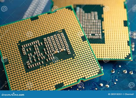 Cpu Central Processor Unit Chip Chip On Circuit Board In Pc And Laptop Computer Technology