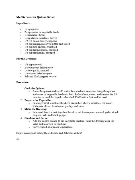 Mediterranean Quinoa Salad Pdf