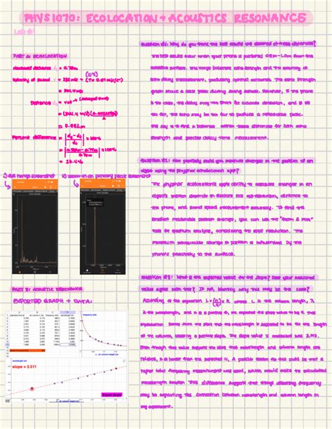 Phys 1070 Labs Lab 1 Echolocation And Acoustics Resonance Phys1070