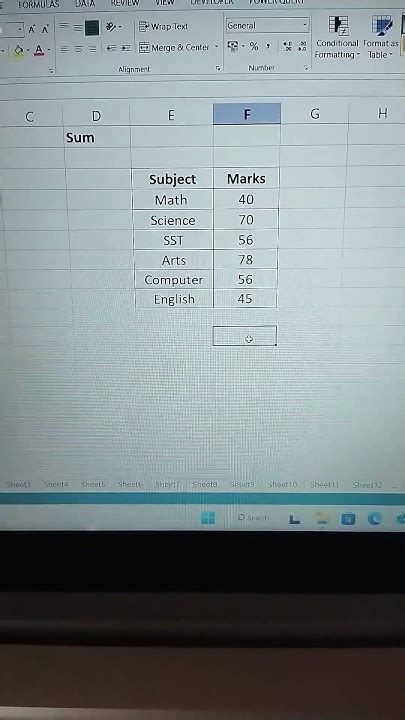 Excel Shortcut Keys Shortcut For Sum In Excel Shorts Youtube