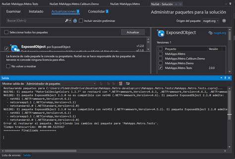 c nugets packages do not install in my solution wpf