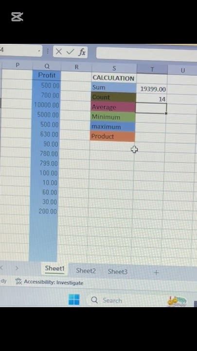 How To Get The Sum Average Count Minimum Maximum And Product In Excel 👍excel Exceltips