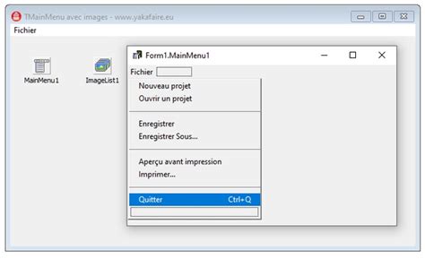 Delphi Tmainmenu Tutoriel Tmainmenu Comment Créer Un Menu Et