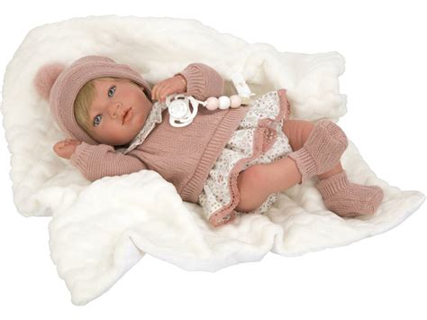 Muñeca Reborn 40 cm Abril Rosa con Manta Arias 98144 Juguetilandia