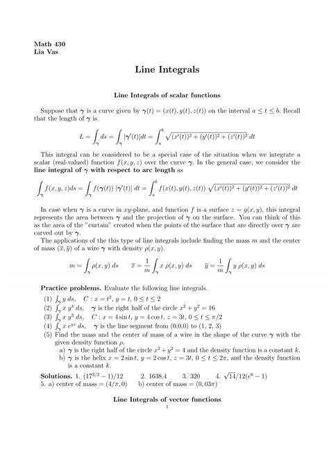 Line Integrals