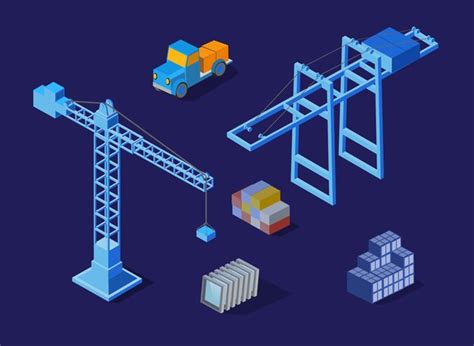 크레인 Isometric 이미지 Freepik에서 무료 다운로드