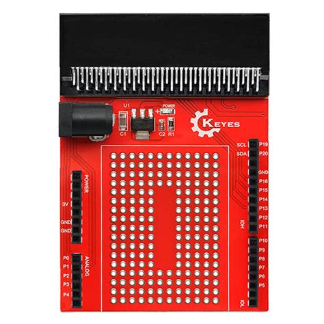 microbit prototyping expansion board with onboard breadboard