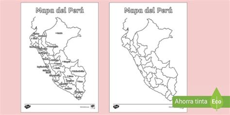 Mapa Del Perú Y Sus Regiones Para Colorear Twinkl Perú