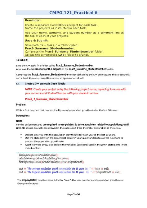 CMPG121 Prac 6 PRACTICAL 6 CMPG 121 Practical 6 Reminder Create A Separate Code Blocks