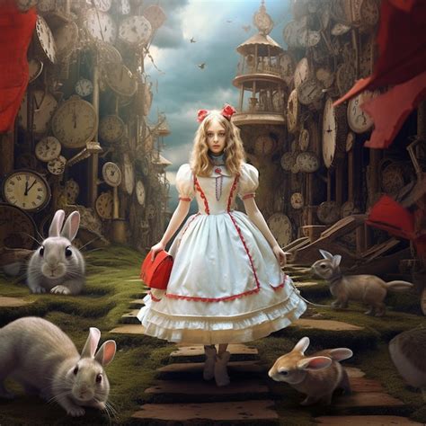 Premium Ai Image Alice In Wonderland Character Illustrated