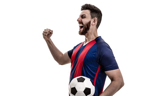 팬 스포츠 선수 파란색과 빨간색 유니폼에 흰색 바탕에 축 하 Championship에 대한 스톡 사진 및 기타 이미지 Championship Championship