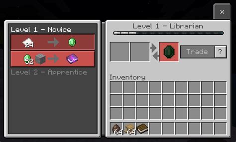 Books Become Andesite In The Villager Trade Gui On Bedrock · Issue 3030 · Geysermcgeyser · Github