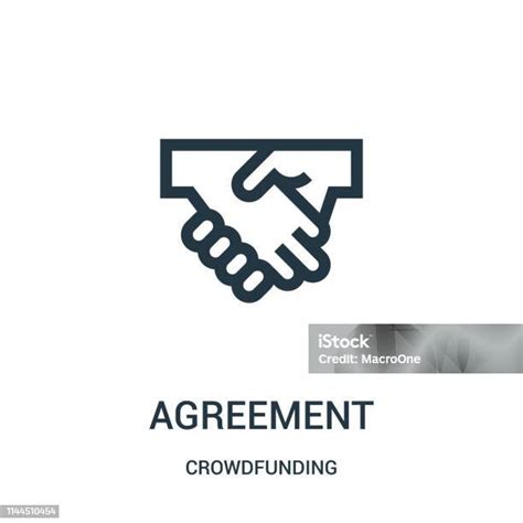 크 라우드 펀 딩 컬렉션의 계약 아이콘 벡터입니다 얇은 라인 계약 개요 아이콘 벡터 일러스트 레이 션입니다 계약서에 대한 스톡 벡터 아트 및 기타 이미지 Istock