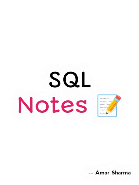 Sql Complete Notes Pdf
