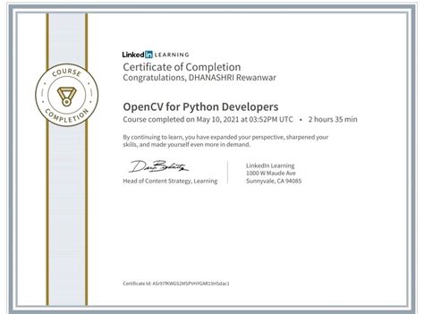 dhanashri rewanwar on linkedin linkedinlearning python opencv