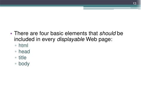 Ppt Lecture 12 A Very Brief Introduction To Html And Xhtml