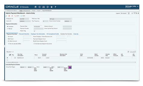 jd edwards enterpriseone one payroll oracle