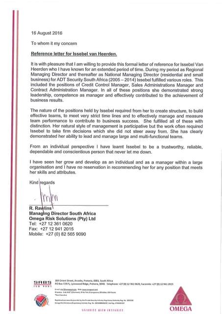 Cv Reference Letter Adt R Rawlins Pdf Careers