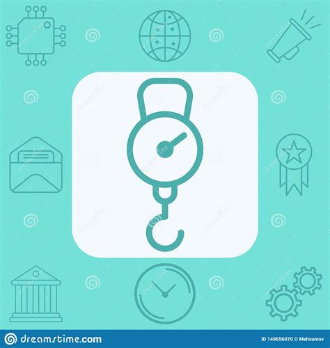 Hook Scale Vector Icon Sign Symbol Stock Illustration Illustration Of Luggage Heavy