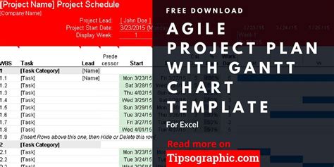 Agile Project Plan Template For Excel With Gantt Chart Free Download