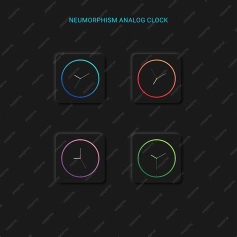 Premium Vector Neumorphism Analog Clock Ui
