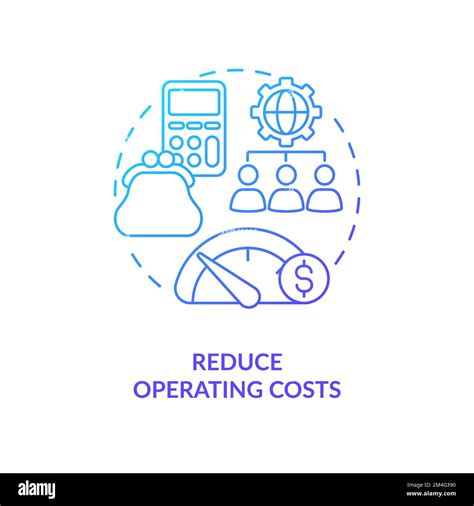 Reduce Operating Costs Blue Gradient Concept Icon Stock Vector Image