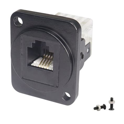 Qianrenon Rj11 Panel Mount Cat3 Telephone In Line Dual Ended Coupler Module Rj11 Female To