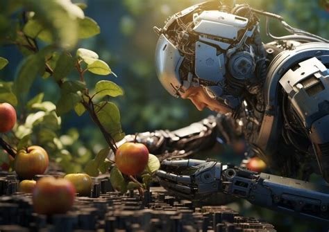 Premium Ai Image A Robot With A Tree In The Background