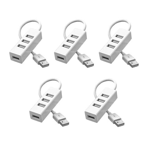 5pcs Hub Usb Multi 2 0 Splitter Power Adapter High Speed 4 Port For Pc