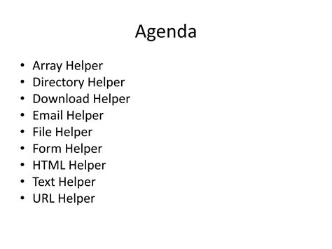 Codeigniter Helper Functions Pptx