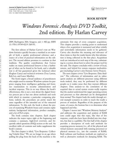 Windows Forensic Analysis Dvd Toolkit 2e