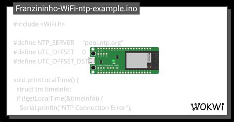 Franzininho WiFi Ntp Example Ino Wokwi ESP32 STM32 Arduino Simulator
